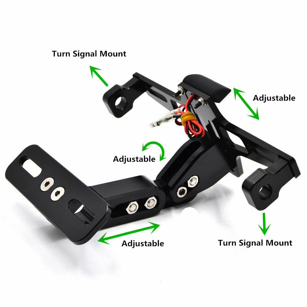 Universal Motorcycle License Plate Holder Fender Rear Tail Light ...