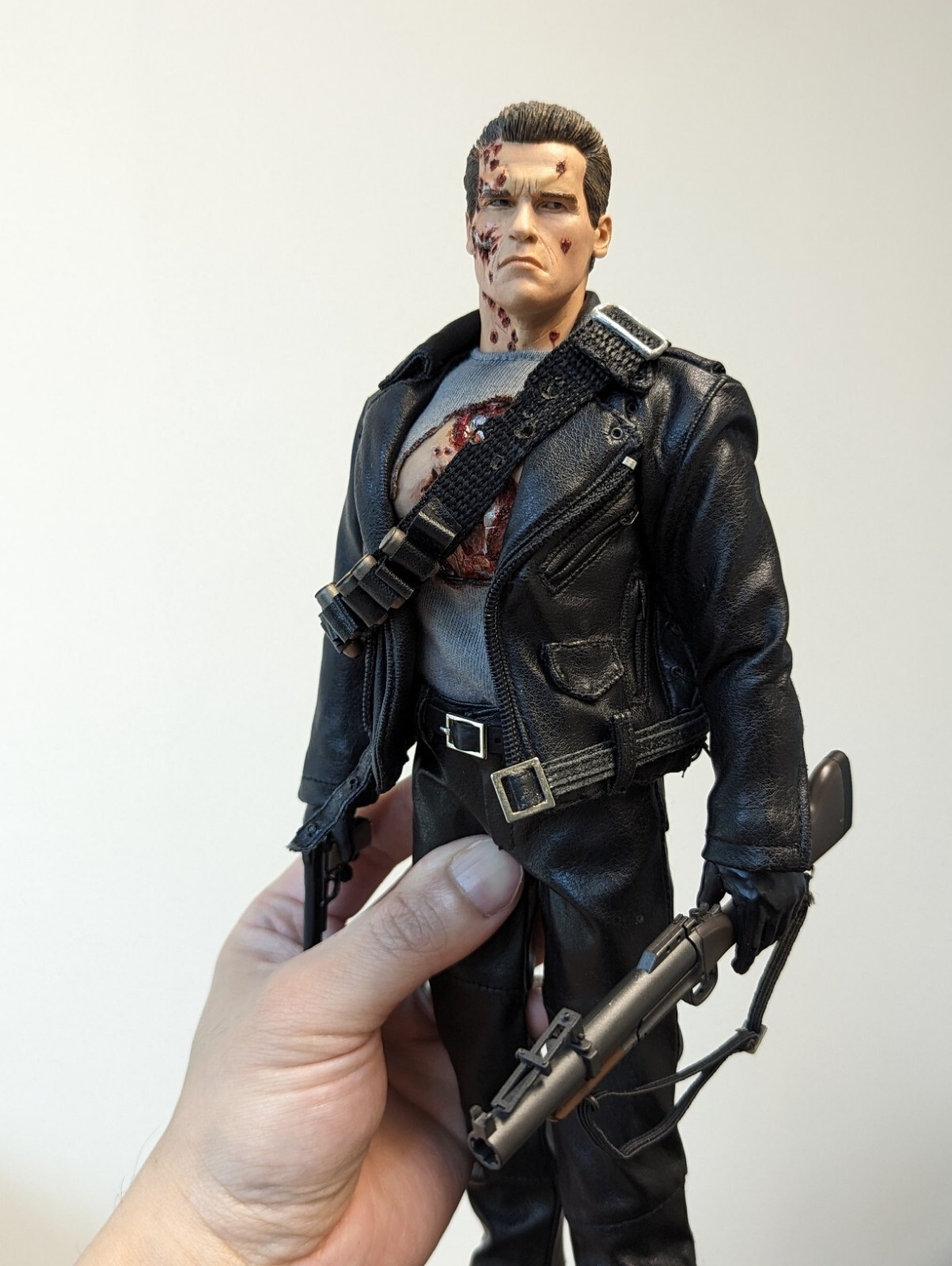 Custom 1/6 Battle Damaged Terminator 2 T800 Arnold action figure 12 ...