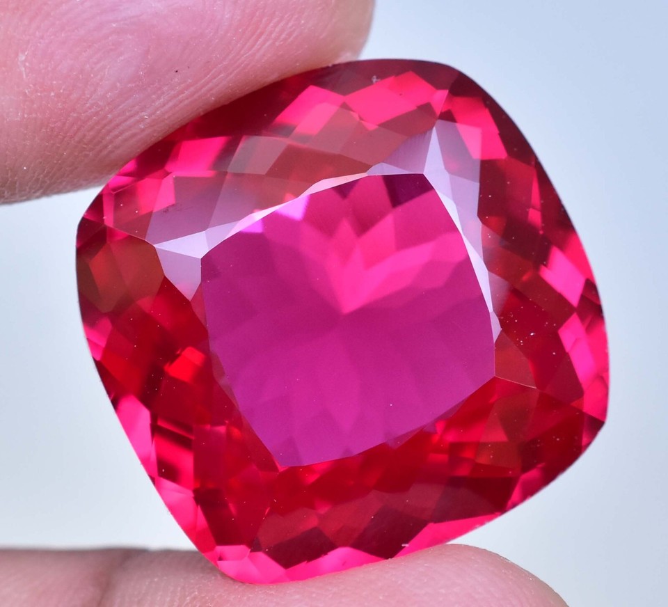 Flawless Natural Mogok Pink-Red Ruby 57.15 Ct Cushion Certified Loose ...