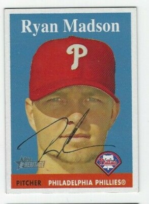 Ryan Madson Autographed 2007 Topps Heritage Signed Card #116 Phillies ...