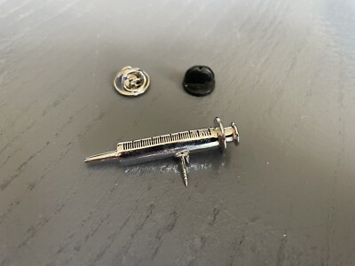 'Syringe' Button Silver Metal Pin Badge Doctor Nurse NHS Hospital ...