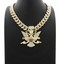 ICED DIPSET DIPLOMATS PENDANT GOLD CUBAN LINK CHAIN NECKLACE HIP HOP ...