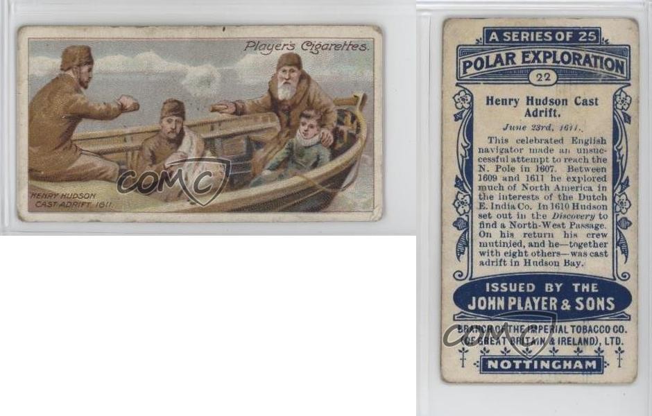 1915 Player's Polar Exploration Tobacco Henry Hudson Cast Adrift #22 ...