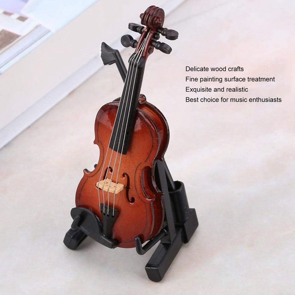 Miniature Violin Exquisite Mini Violin Model 8cm Musical Instrument For ...