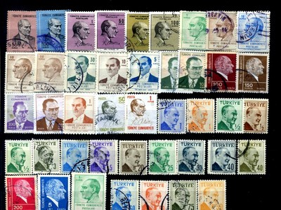 COLLEZIONE TURCHIA TURKEY LOTTO FRANCOBOLLI PERSONALITA' Stamps ...