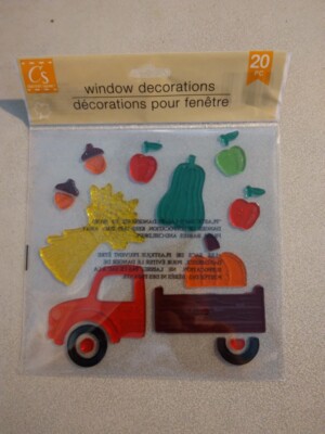 Gel Window Cling Fall Truck Acorn Apple Pumpkin 268204 | eBay