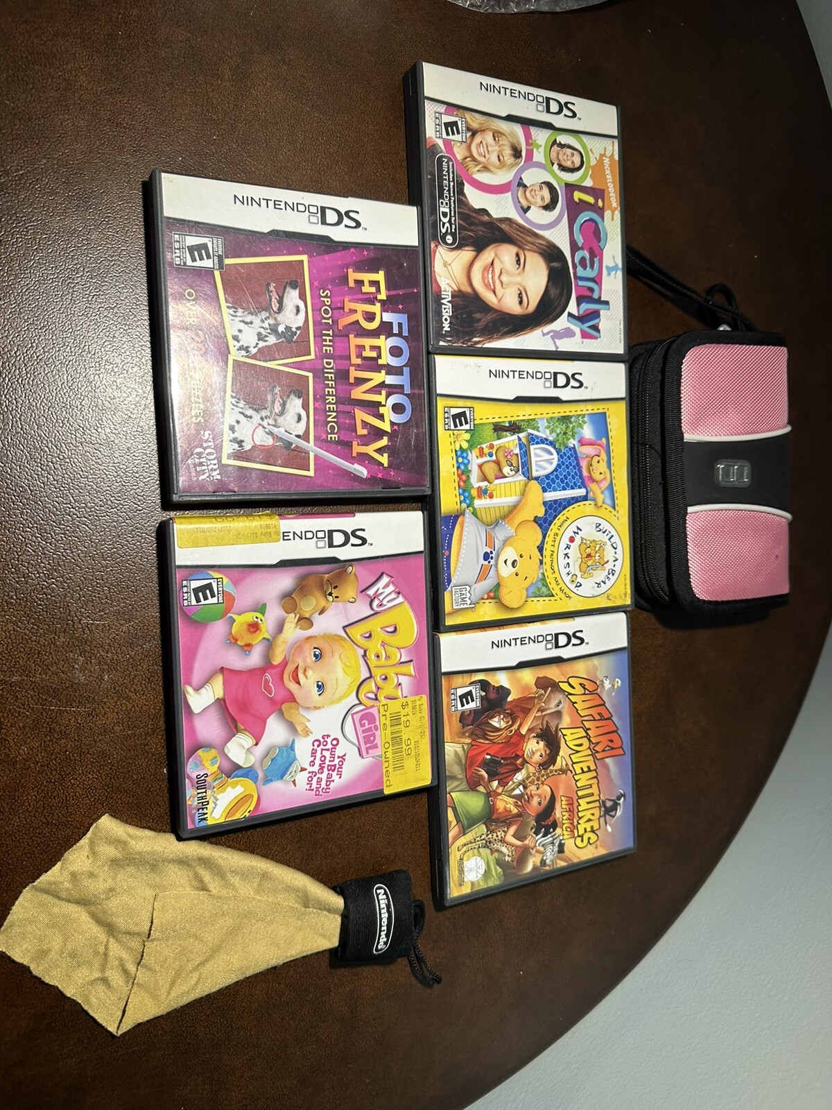Nintendo DS System Games And Case Lot Metallic Rose Color 15 Games Pink ...