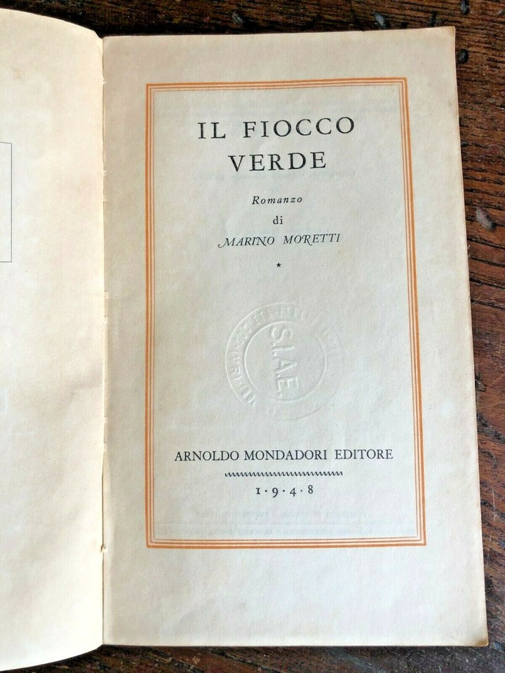 Moretti M. The Green Bow. Mondadori (Medusa). 1948. First autographed ...