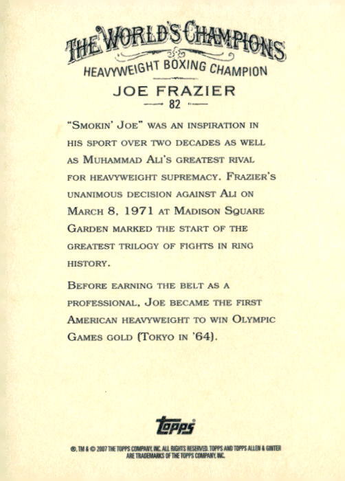 2007 Topps Allen & Ginter #82 Joe Frazier | eBay