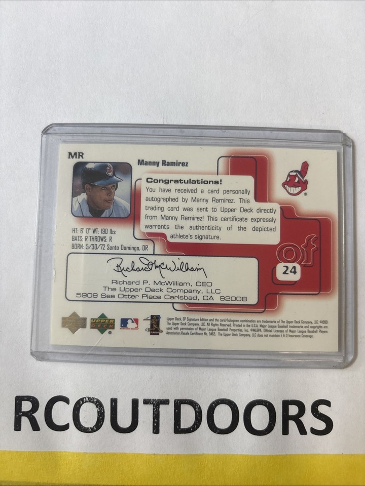 1999 SP Signature Edition - Autographs Manny Ramirez #MR (AU) | eBay