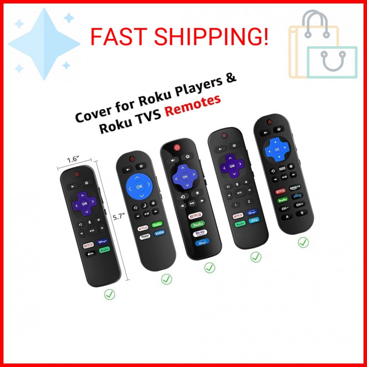 3 Pack Remote Case for Roku, Battery Cover for TCL Roku Smart TV ...