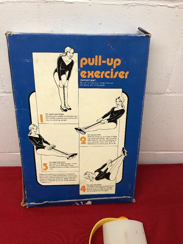 Vtg. Pull-Up Spring Exerciser - Action Rowing Ab Fitness- Orange | eBay