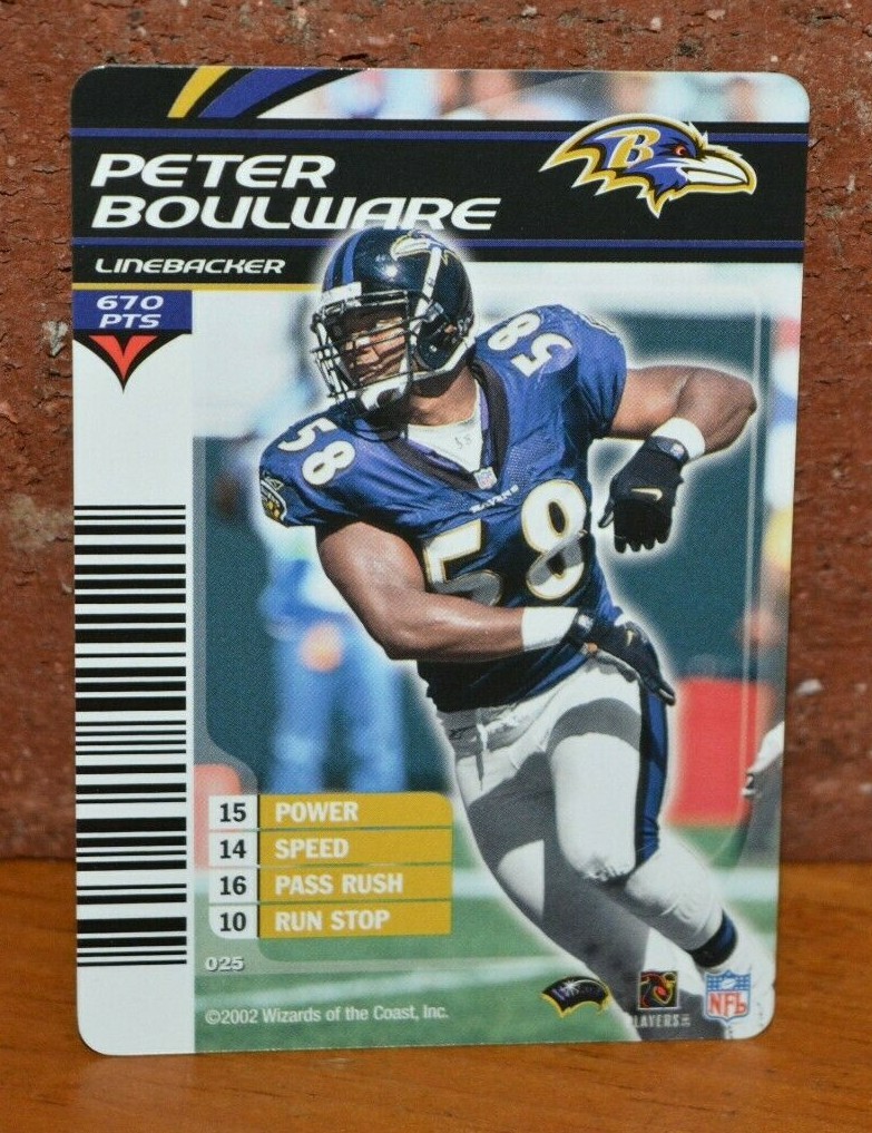 NFL SHOWDOWN 2003 SPORTS CARD GAME: BALTIMORE RAVENS PETER BOULWARE | eBay