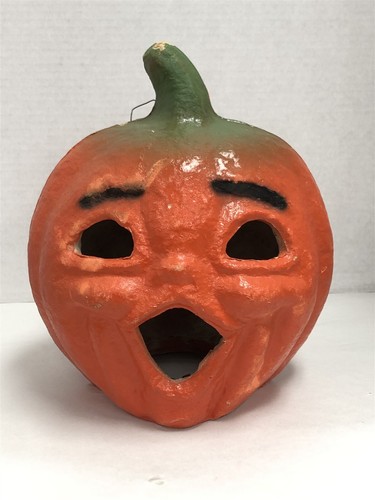 1940s HALLOWEEN PAPER MACHE SCREAMING PUMPKIN SUPER NICE 10 INCHES TALL ...