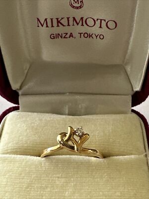 Vintage Mikimoto 18k And Diamond Ring With Box | eBay