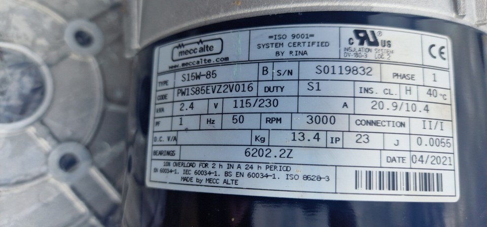 Mecc Alte Alternator S15W/85 C/W 110V And 230V Sockets | eBay UK