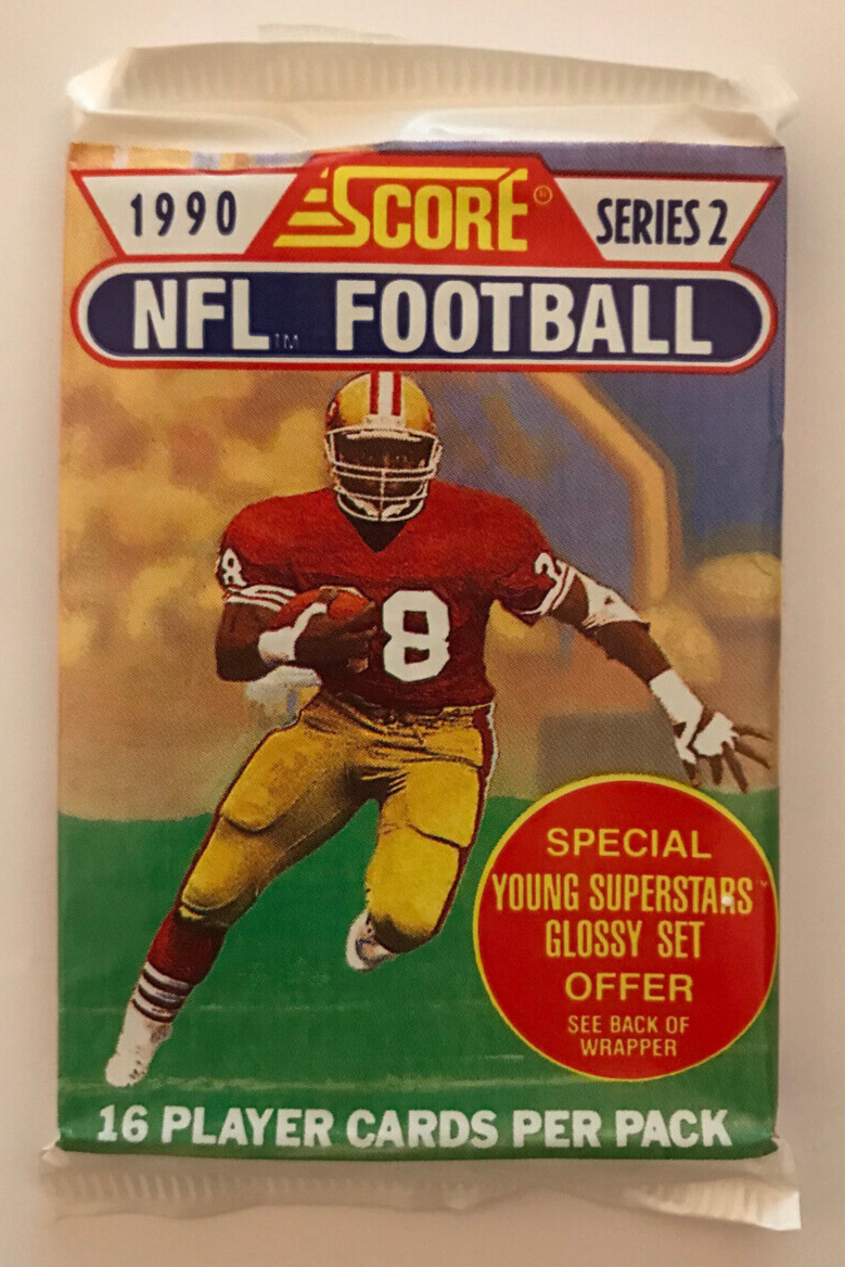 1990 Score Series 2 Football Cards, 1 Sealed Wax PACK From Wax Box, 16 ...