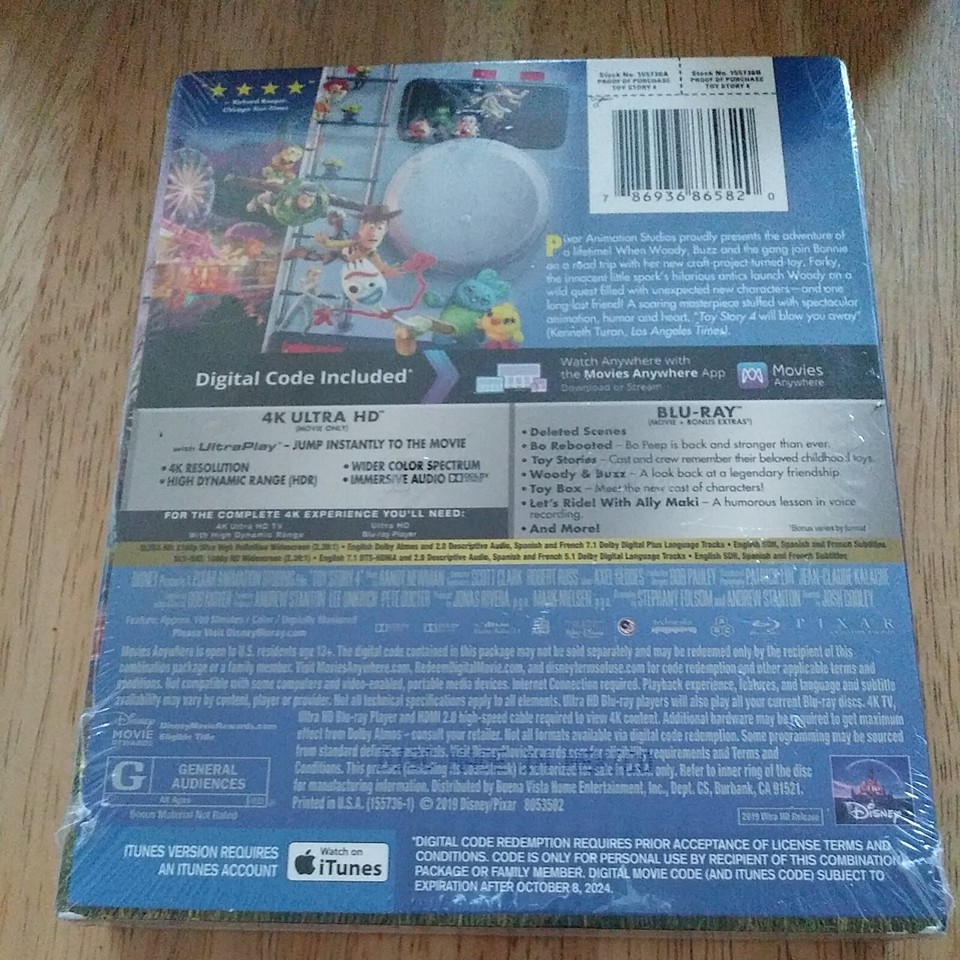 Toy Story 4 Target Limited Edition 4K Blu-Ray Digital Storybook NEW ...