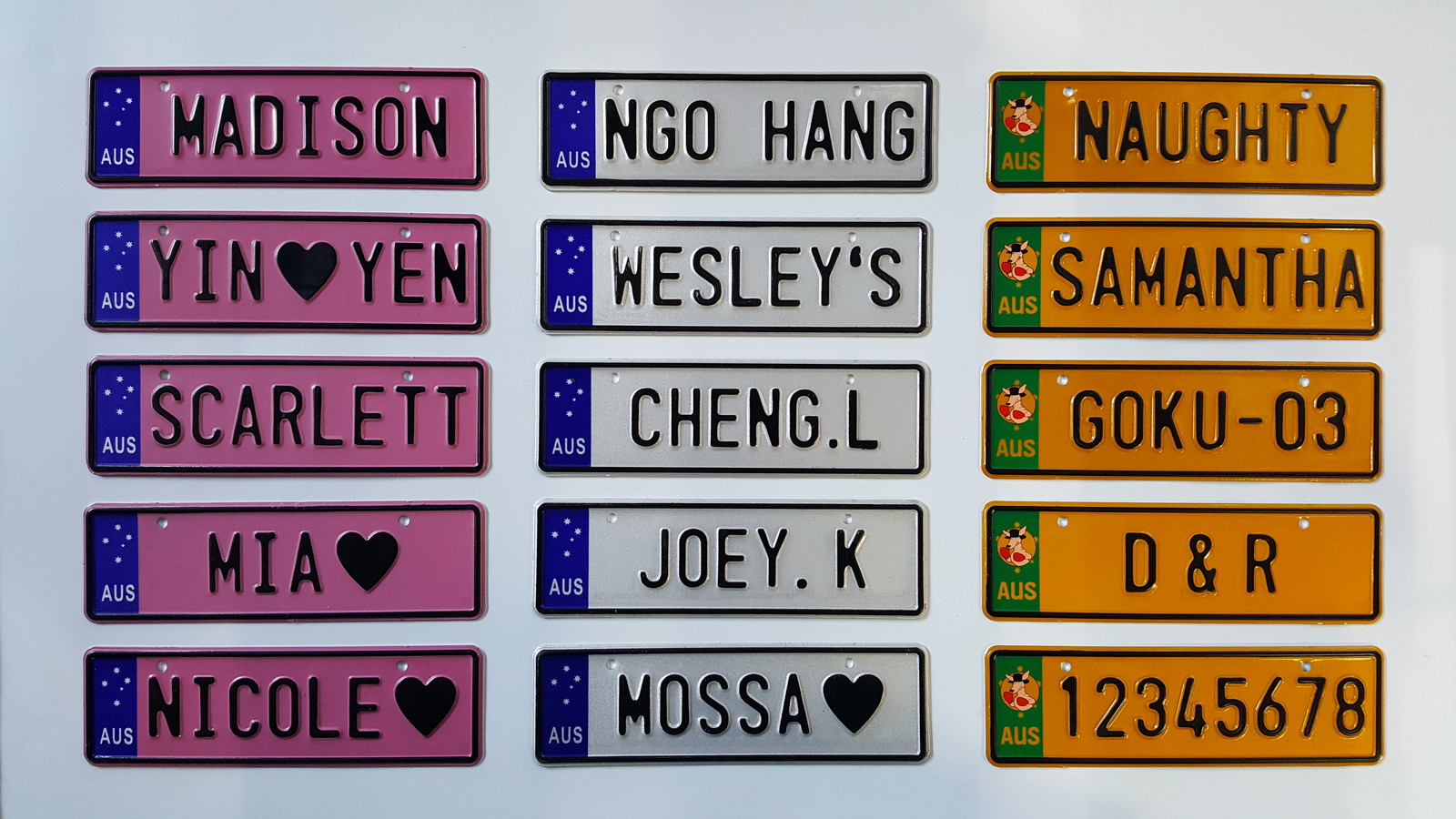 Customized Personalised Novelty Embossed Number Plates, Kids, Names ...