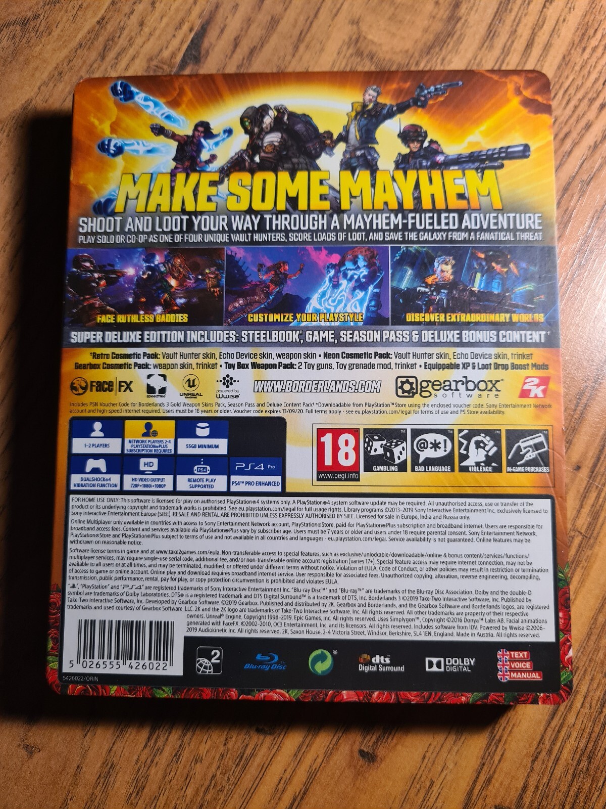 Borderlands 3 Deluxe Steelbook Edition Playstation 4 PS4 & PS5 ...