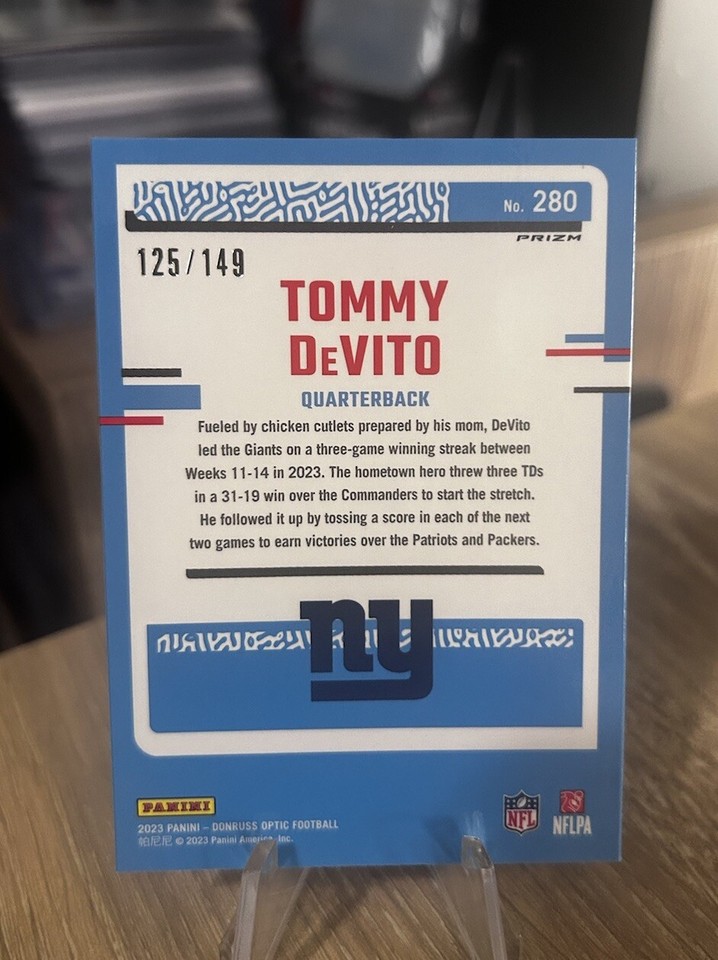 2023 Donruss Optic Football Tommy DeVito Flex Emoji Prizm Rated Rookie ...
