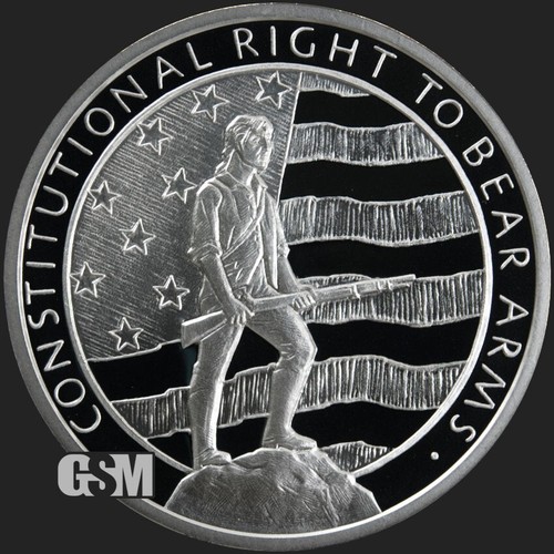 Silver 2 oz 999 2nd Second Amendment Musket Constitutional Right to ...