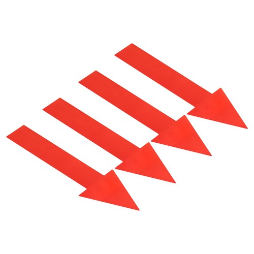 4 Set / 4Pcs 12x4" Arrow Sticker Directional Arrow Sign Floor Decal Red ...