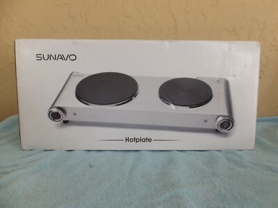 SUNAVO HP-06 Portable Electric Double Burner Hot Plate - Silver ...