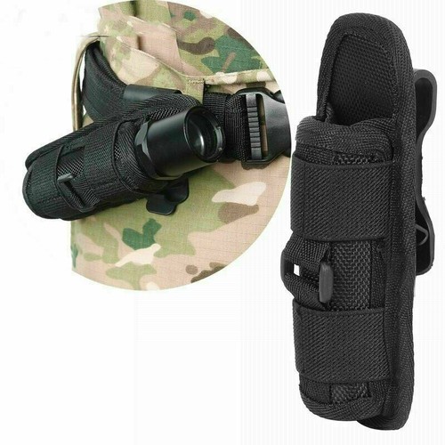 LED Flashlight Holder Carry Belt Pouch Nylon Holster Torch 360 Degrees ...