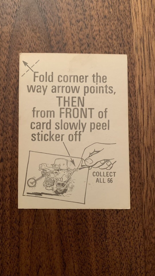 SILLY CYCLES sticker card Donruss 1972 Odd Rods #60 | eBay