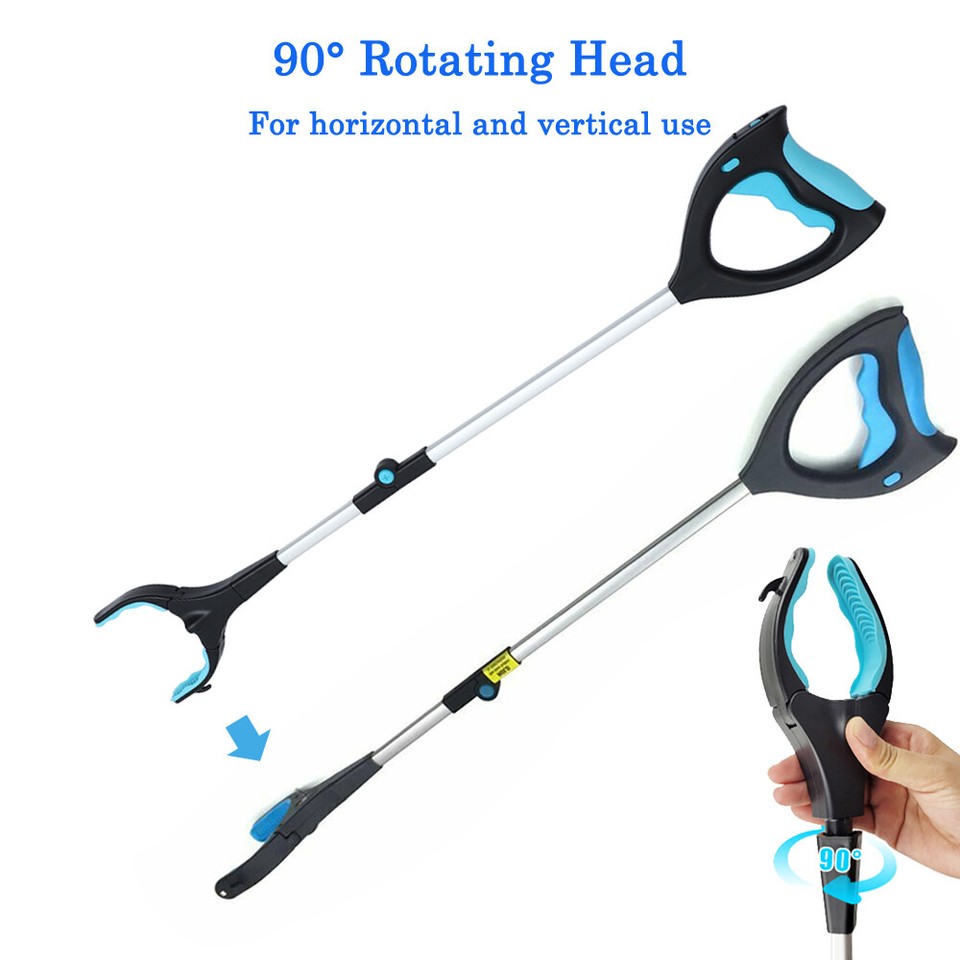 Pick Up Tool Reacher Grabber Reaching Stick Trash Picker Gripper LED ...