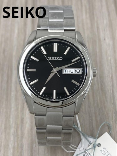 Seiko Selection SBTH011 Day Date St.Steel Black Slv 10Bar Quartz From ...