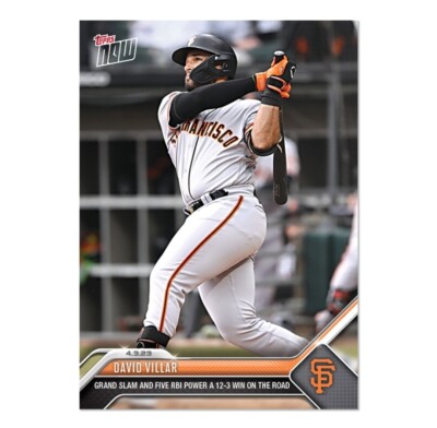 David Villar - 2023 MLB TOPPS NOW Card 39 - Grand Slam 5 RBI - IN HAND ...