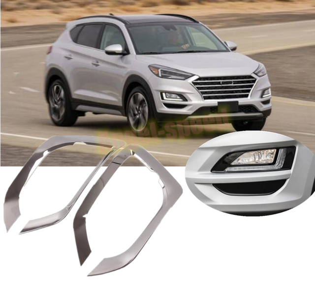 2PCS For Hyundai Tucson 2019-2020 ABS chrome Front fog light frame ...