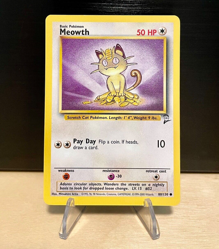 Pokémon TCG - Meowth 80/130 Common Base Set 2 NM / Mint | eBay