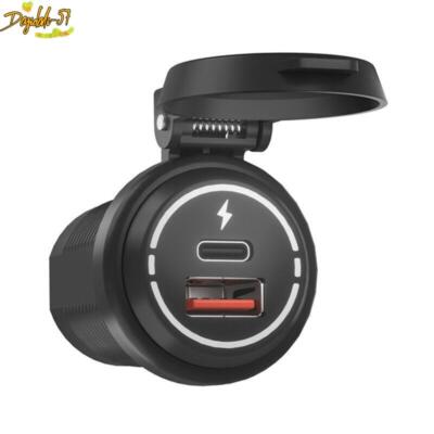 USB Type C Car Charger Socket Fast Charging Accessories Black For Truck ...