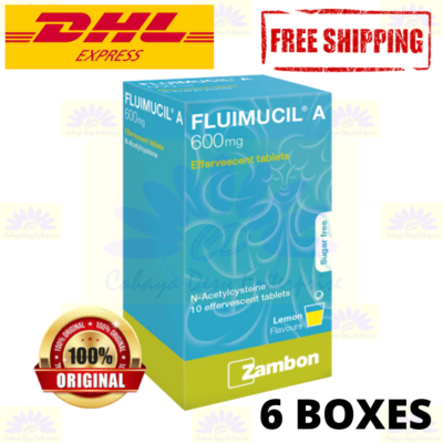 6 X Fluimucil A 600mg Effervescent Tablet 10s Clear Phlegm Relief Cough ...