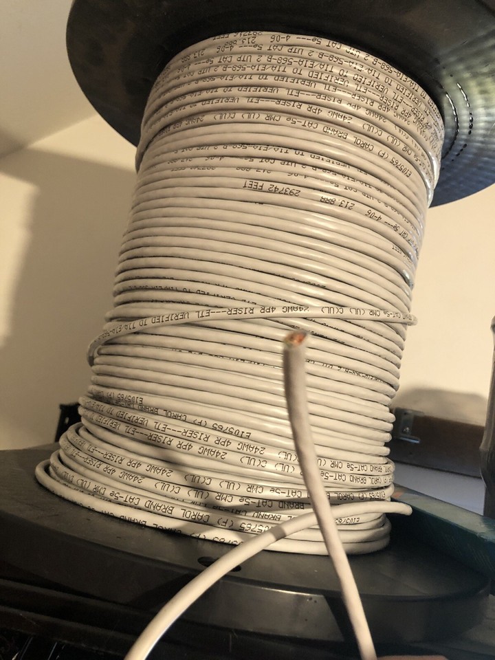 Category 5 Ethernet Cable Spool-- Reel, Bare Wire Ending, Internet ...