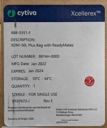 Cytiva Xcellerex XDM Plus 50L Bag w/ReadyMates 888-0351-F | eBay