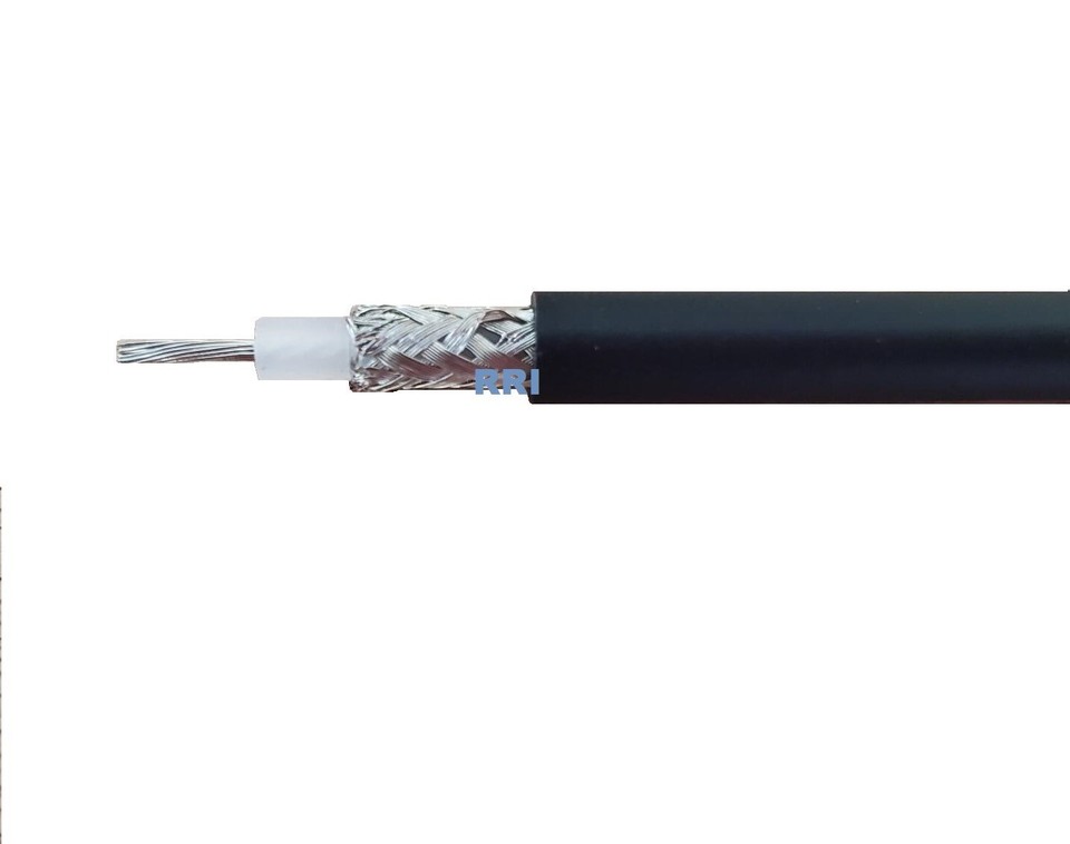 50 feet ft Coaxial Cable RG-58 RG58A/U Tinned Copper Braid Center Tram ...