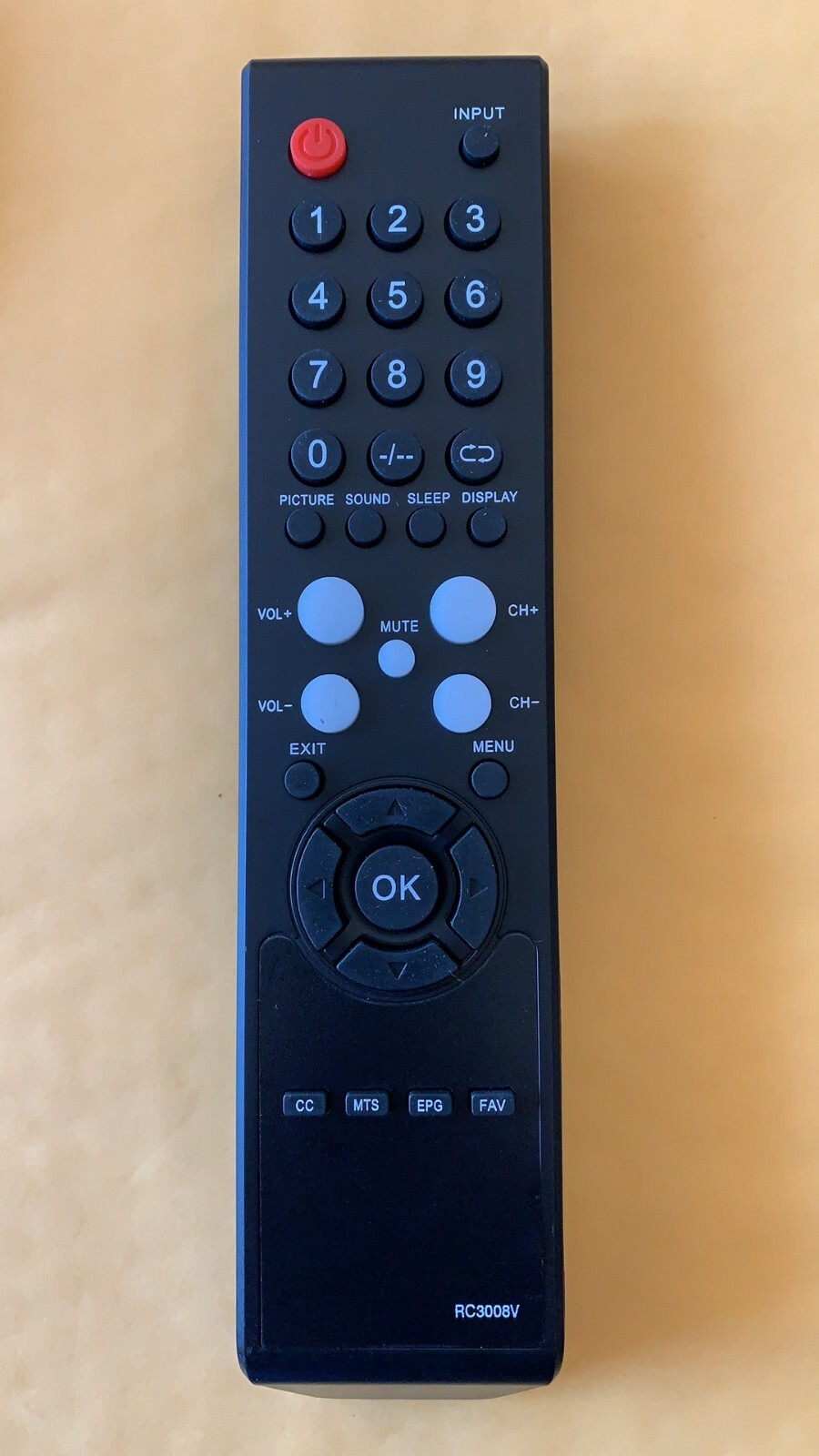 Replace Remote Control RC-3008V for Viore TV LC32VH5HTL LC40VF5HTL ...