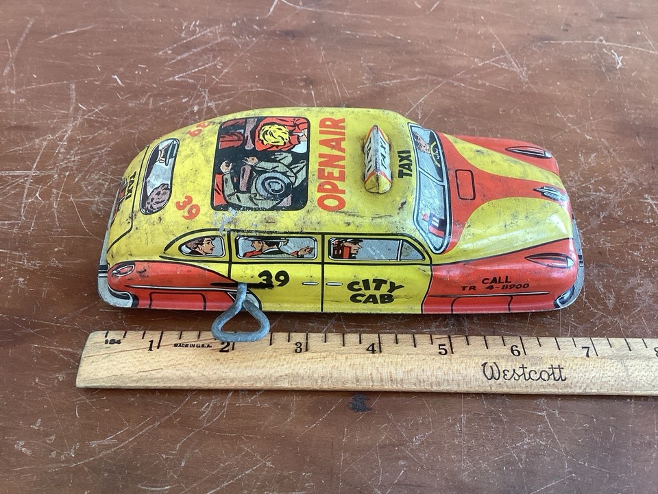 Vintage Lupor tin lithograph wind-up City Cab taxi toy JAPAN 1950s | eBay