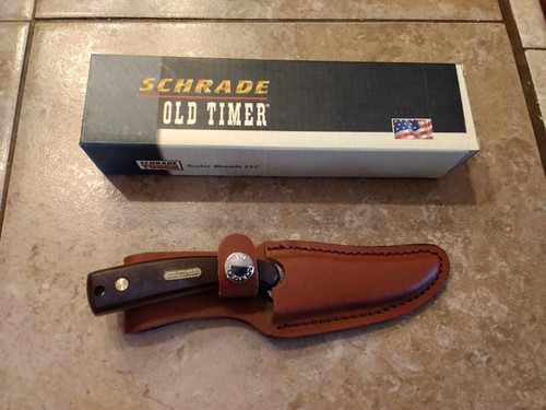 SCHRADE 152OT OLD TIMER Sharpfinger full tang fixed blade knife 7 ...