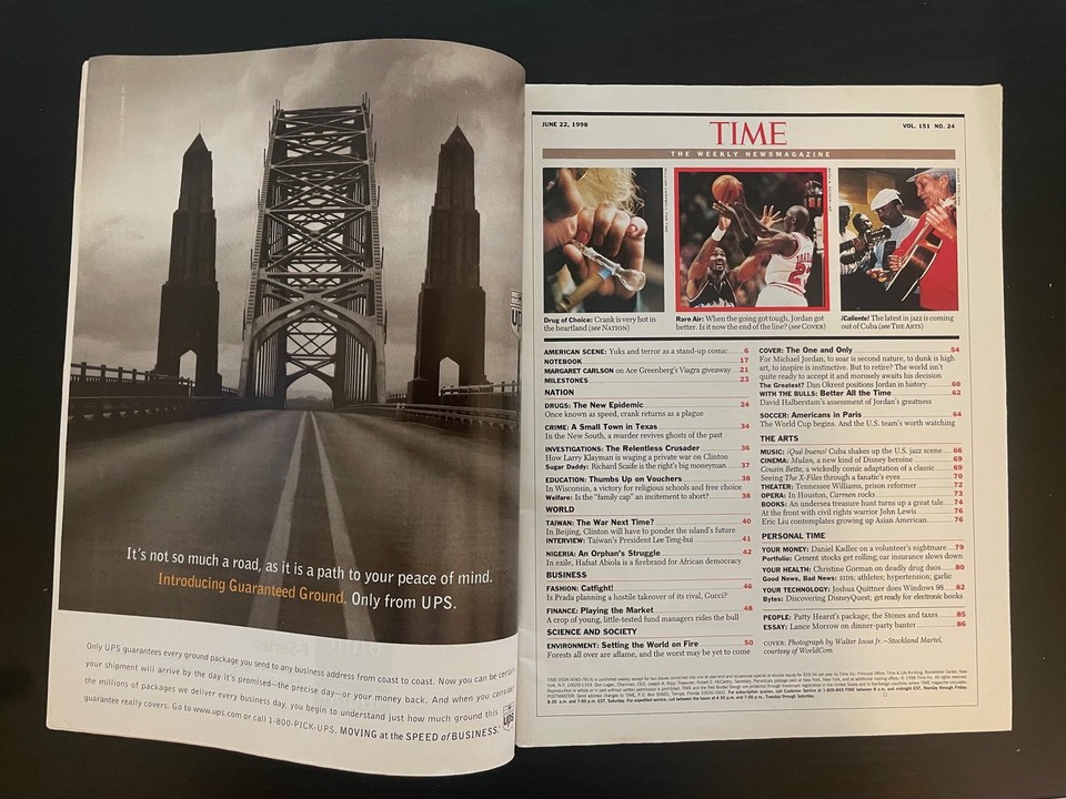 Time Magazine Vol. 151 No. 24 June 22, 1998 Michael Jordan Chicago ...