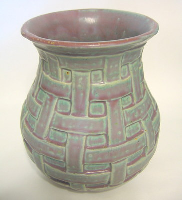 Basket Weave Texture Studio Art Pottery Vase AVS Ceramic Hand Thrown ...