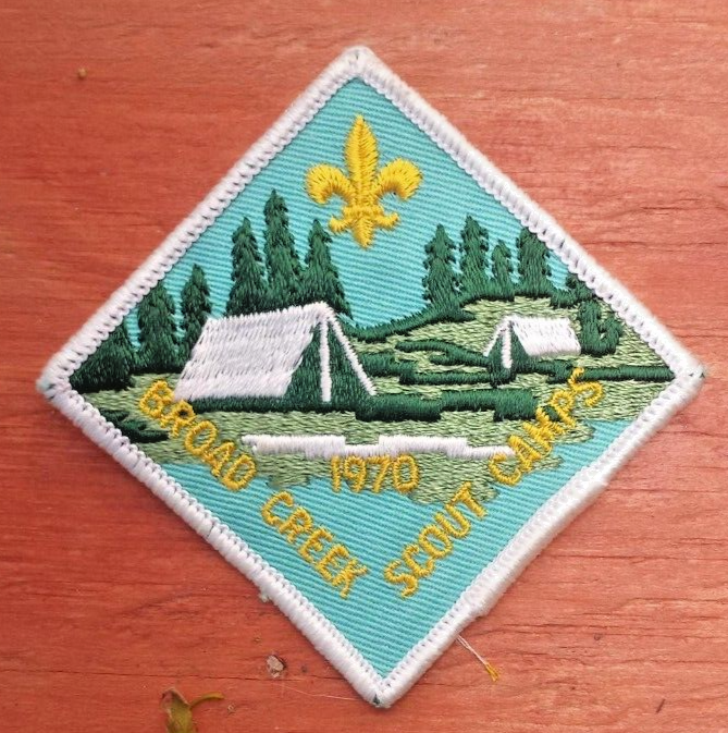 1970 Broad Creek Scout Camps BSA Patch WHITE Bdr. Gauze Backing [CA3440 ...