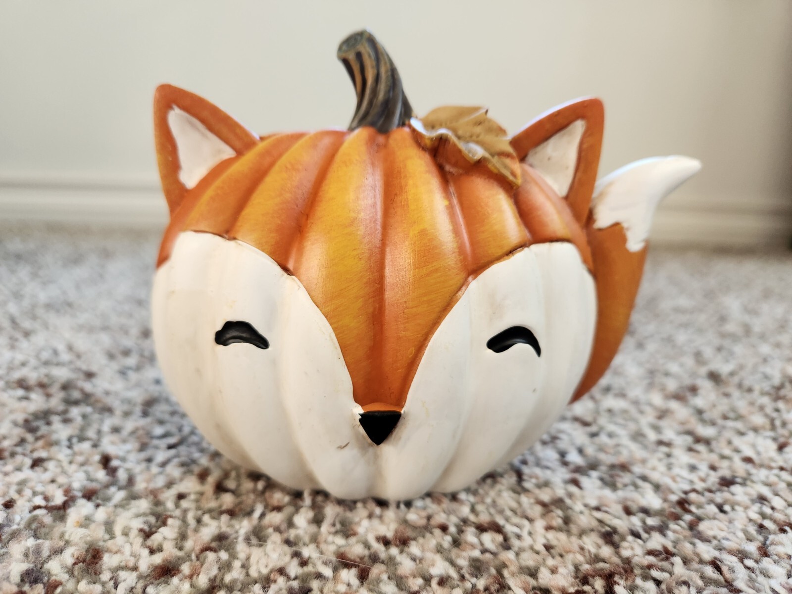 FOX PUMPKIN Figurine Fall Halloween Décor Figurine Resin NEW | eBay