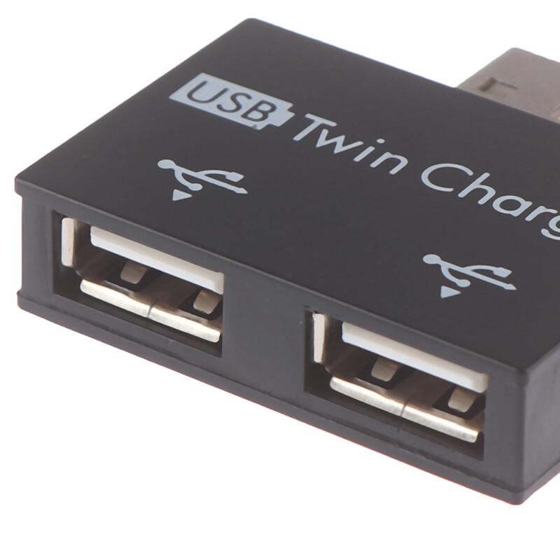 USB2.0 Male to Twin Charger Dual 2 Port USB Splitter Hub Adapter ...