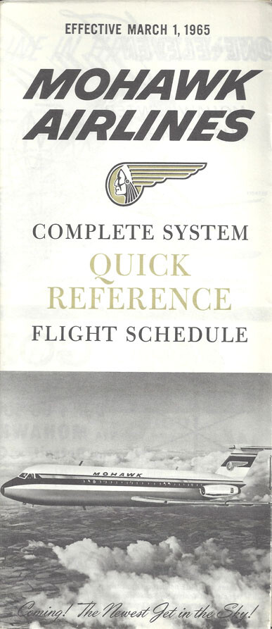 Mohawk Airlines system timetable 3/1/65 [4021] | eBay