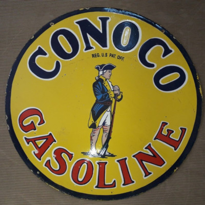 CONOCO PORCELAIN ENAMEL SIGN SIZE 42" INCHE DOUBLE SIDED | eBay